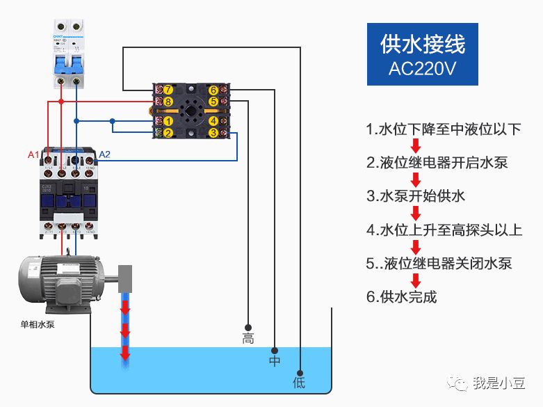380v pcb 接线端子_电工知识：液位继电器使用方法，供水，排水，220V、380接线方法...-CSDN博客