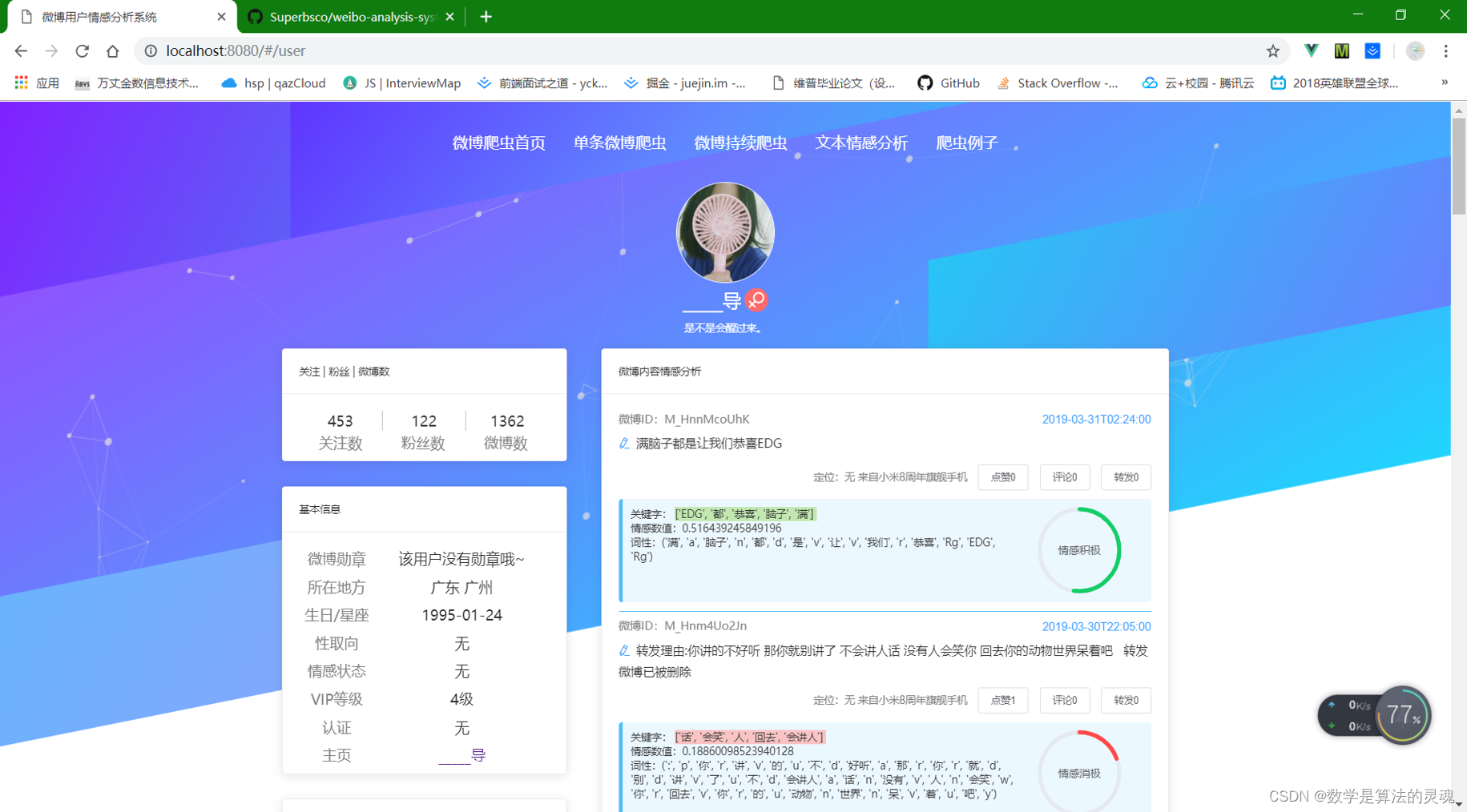 毕业设计基于django和vue的微博用户情感分析系统 附完整代码 Csdn博客