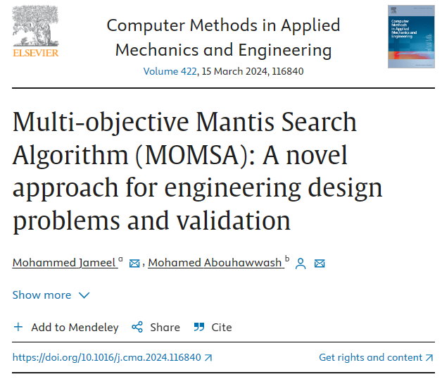 多目标优化算法：多目标螳螂搜索算法（Multi-objective Mantis Search Algorithm ，MOMSA）求解46个多目标测试函数+1个工程应用+4种评价指标 ...