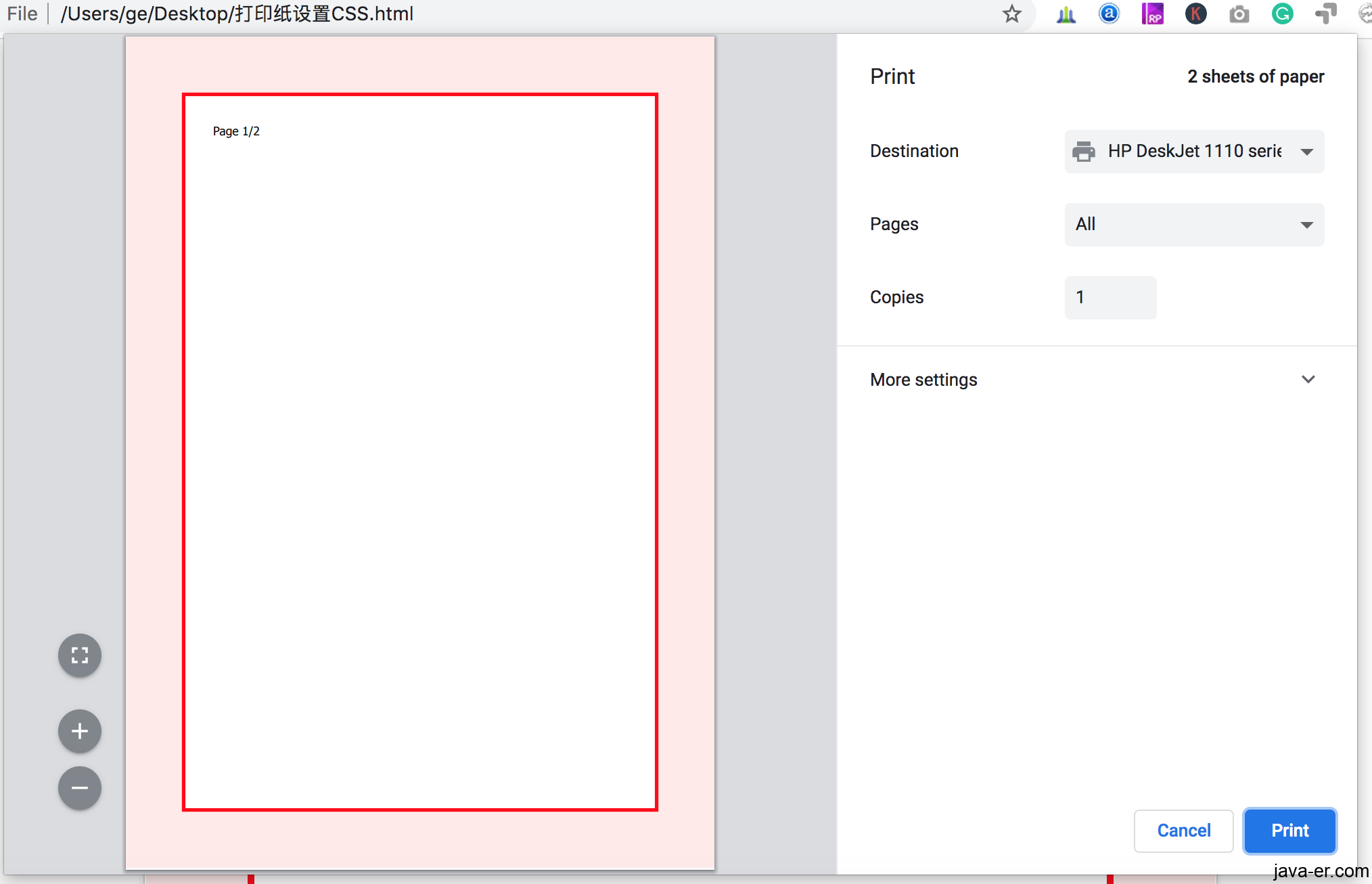 html 打印 a4 像素,精确打印A4纸张排版HTML