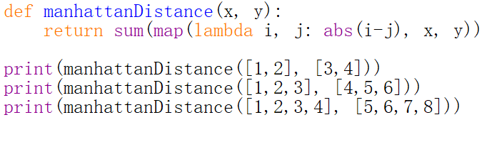 一行Python代码计算两点间曼哈顿距离-CSDN博客
