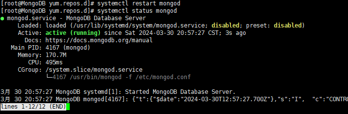 在 Linux 中使用 yum 安装部署并启动连接 MongoDB 7.x（MongoDB 配置文件、MongoDB 服务的启动和停止、命令行方式启动连接、远程图形化界面方式访问连接 ...