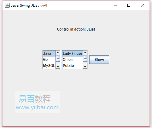 jlist 连接 mysql_Swing JList类-CSDN博客