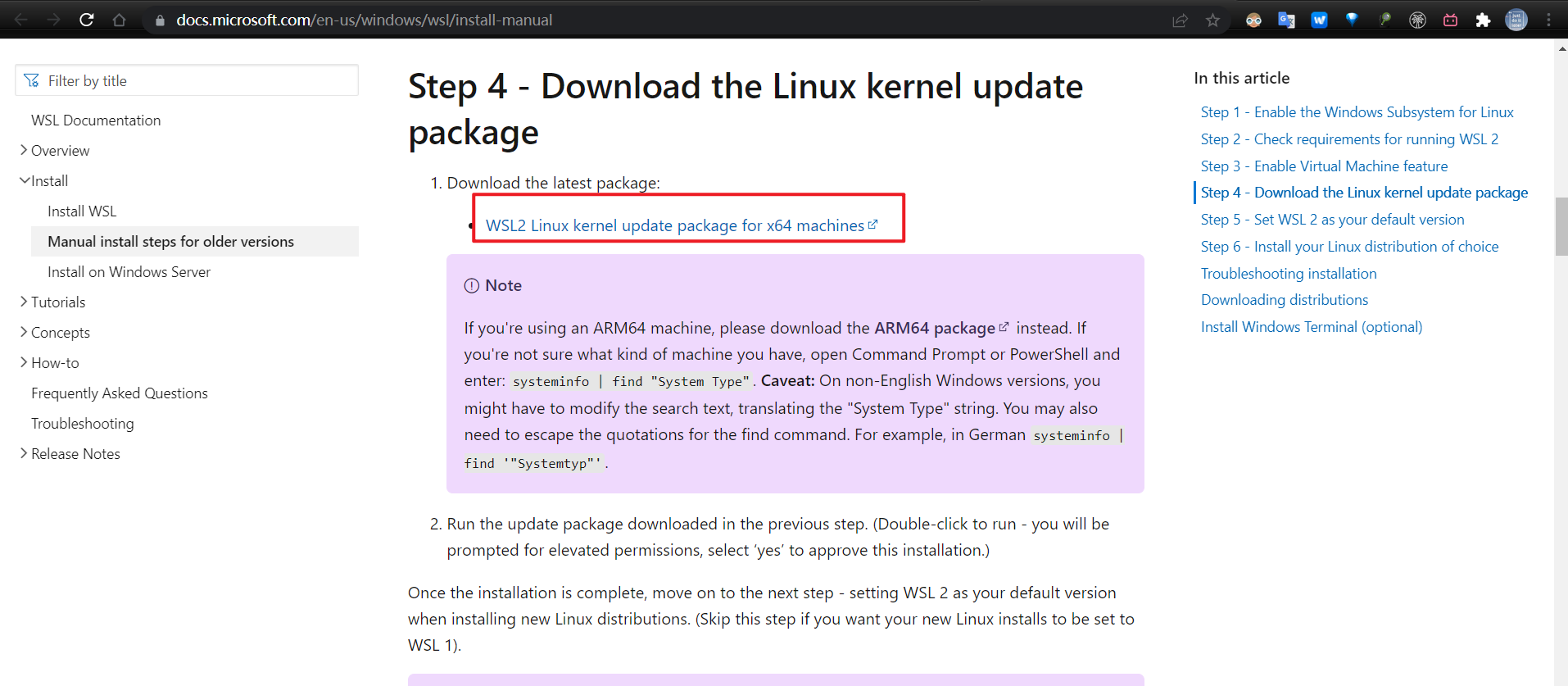 win10开发环境搭建之wsl2(Ubuntu)+Terminal+docker_wsl 2 需要更新其内核组件。有关信息,请访问-CSDN博客