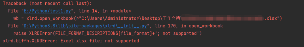 解决python解析Excel文件报错xlrd.biffh.XLRDError: Excel xlsx file; not supported ...