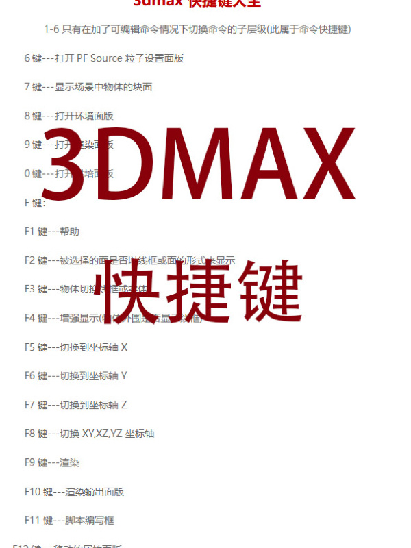 3DMAX快捷键整理_3dmax关线框快捷键-CSDN博客