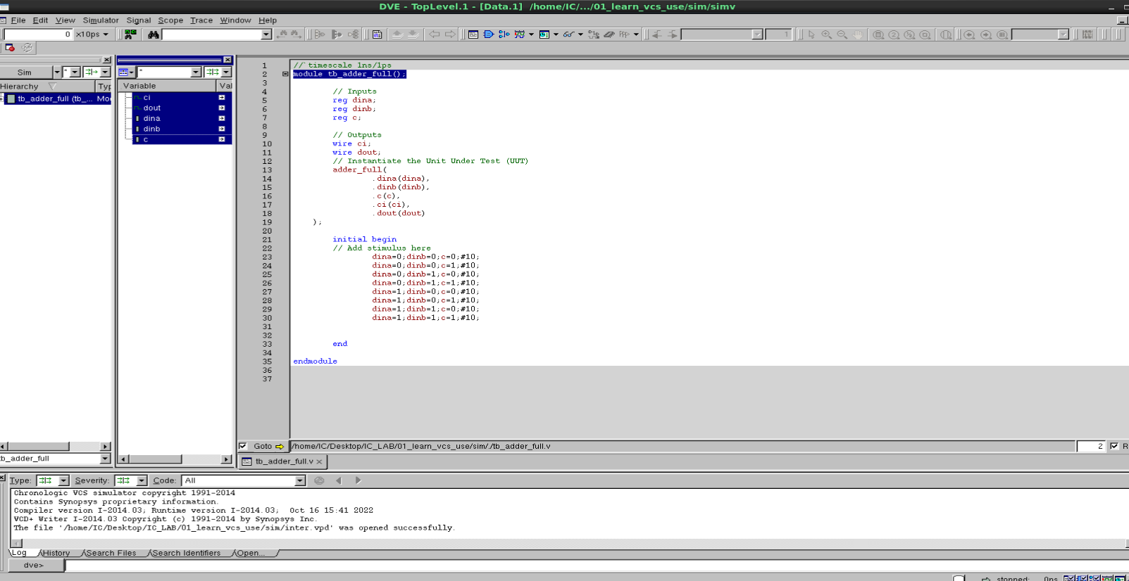 数字IC设计 - 使用VCS逻辑仿真工具_vcs simv-CSDN博客
