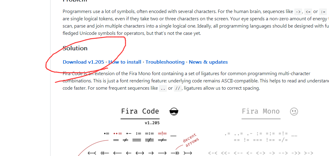 vscode中修改字体,使用Fira Code_editor.fontligatures-CSDN博客