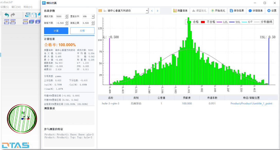 【探索】单孔销浮动(三)：DTAS在圆内均匀分布的实现与验证！/尺寸公差分析及尺寸链计算-CSDN博客