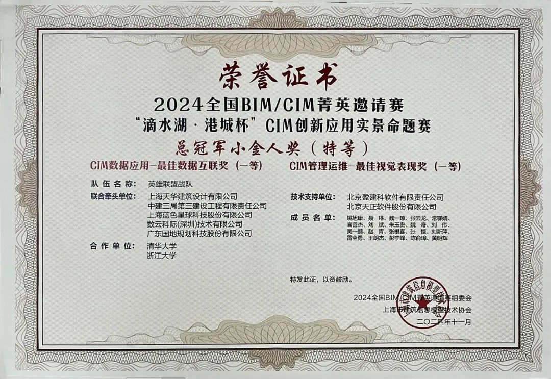 蓝星资讯第065期 | 蓝色星球正式获颁“滴水湖·港城杯”CIM创新应用实景命题赛特等奖小金人奖-CSDN博客