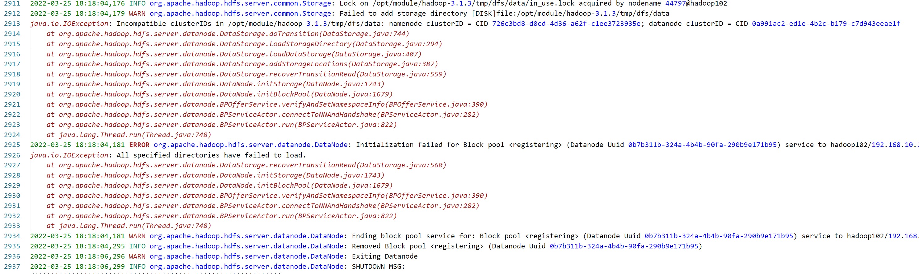 解决hadoop集群hdfs无法启动datanode的问题 Hdfs集群启动不了 Csdn博客