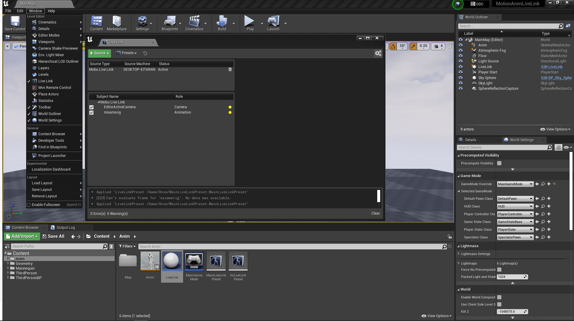 UE LiveLink 实时流传输 打包EXE_蓝图 打开livelink-CSDN博客