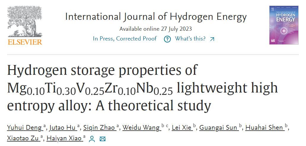 Int J. Hydrogen Energy：第一性原理计算轻质高熵合金的储氢性能_int. j. hydrogen energ.,-CSDN博客