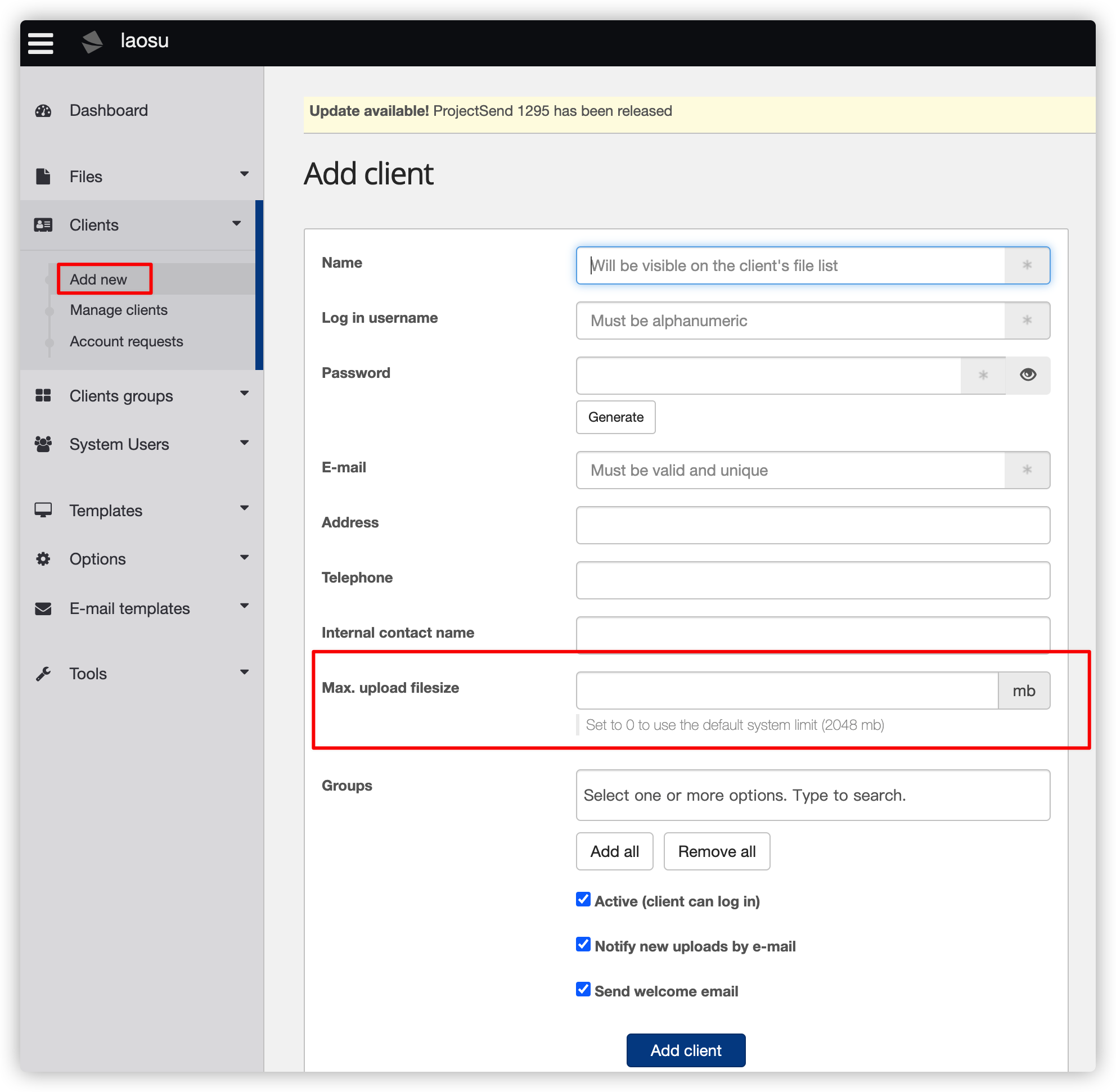 文件管理和分发软件ProjectSend-CSDN博客