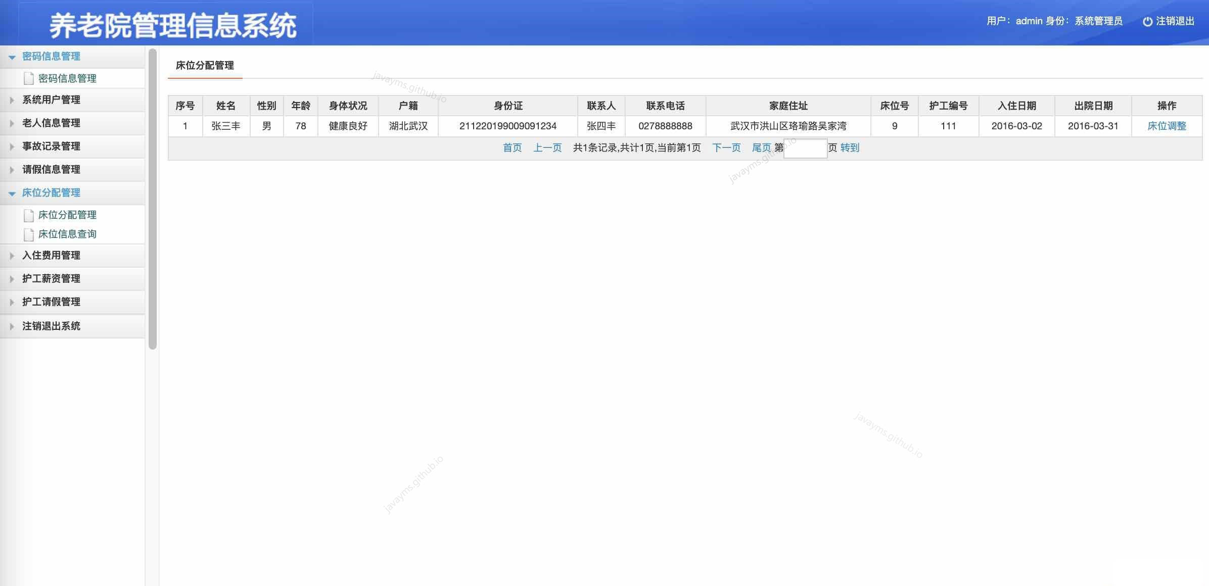 基于javaweb的养老院管理系统(java+jsp+bootstrap+servlet+mysql)_敬老院管理系统java+jsp+servlet+mysql-CSDN博客
