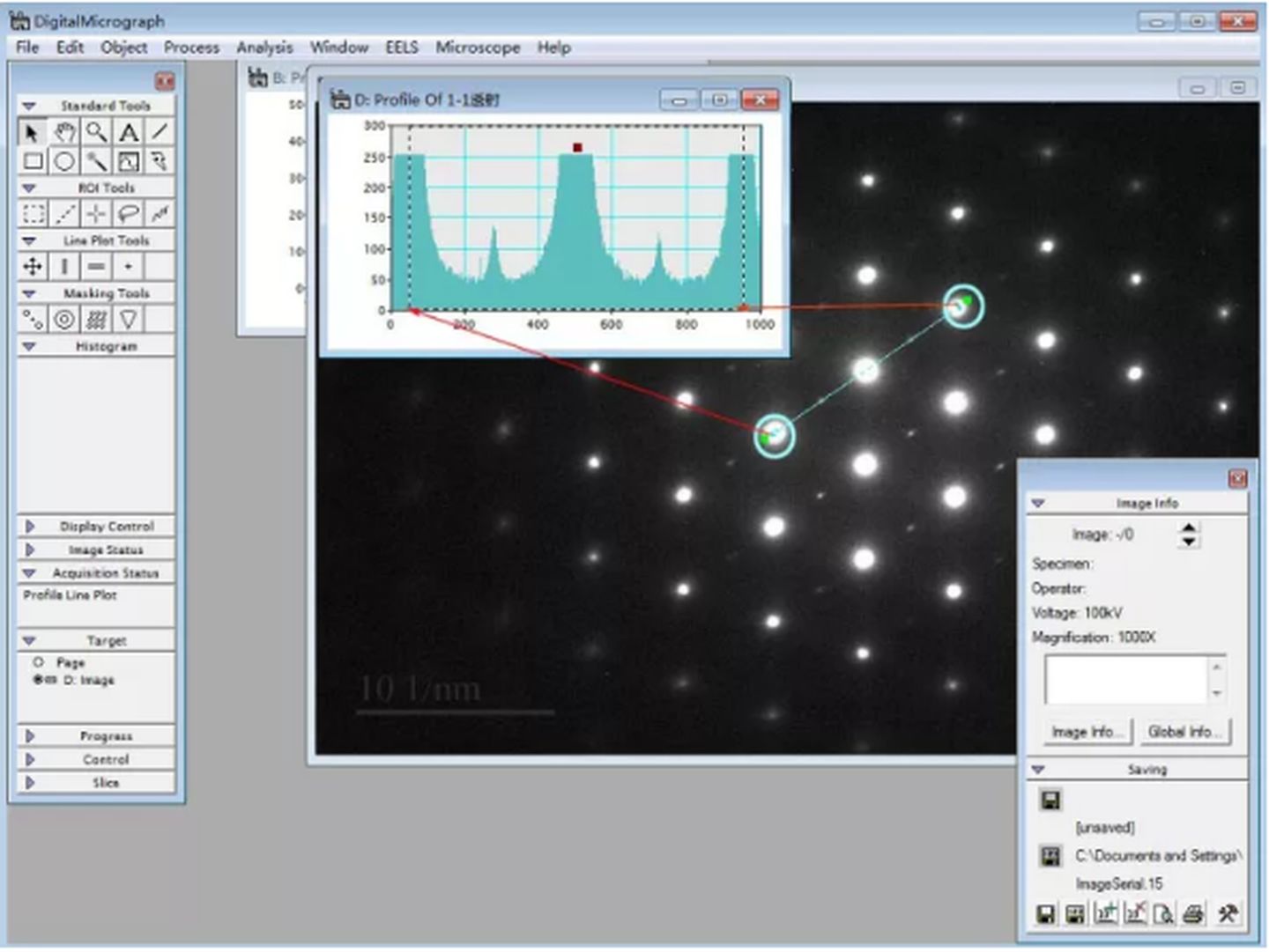 测试晶面间距软件_TEM衍射斑点标定之DM软件-CSDN博客