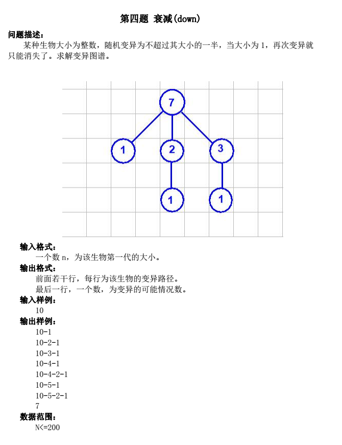 第4题 S201864衰减 时限：1s 空间：256m Csdn博客 