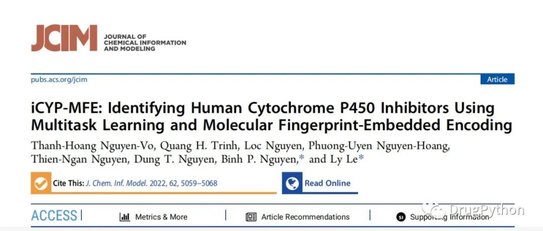 学术速运|iCYP-MFE：使用多任务学习和分子指纹嵌入编码判定人细胞色素P450抑制剂-CSDN博客