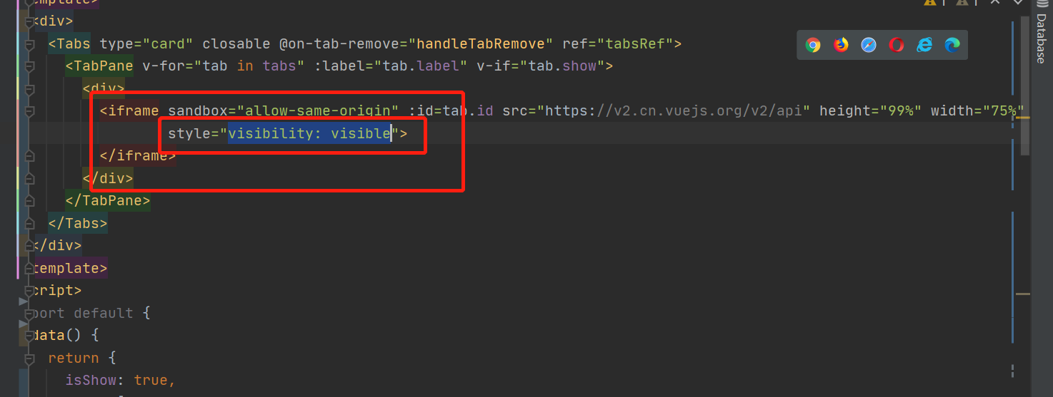 vue2+iview2，使用tabs嵌套iframe，关闭一个tabpane导致下一个tabpane内嵌套的iframe显示不出来（被隐藏了、白屏）。_用el-tabs嵌套双层iframe ...