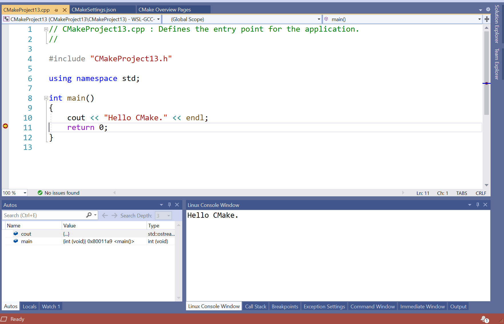  Visual Studio 2019 With WSL CMake Linux C vs2019 Wsl 