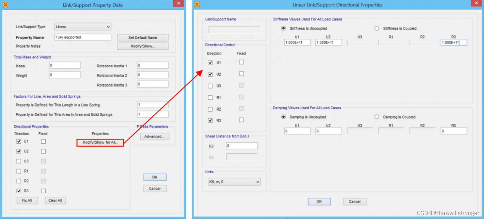 【SAP2000】使用link单元改变结构支撑条件Changing Support Conditions of a Structure_sap2000连接单元怎么用-CSDN博客
