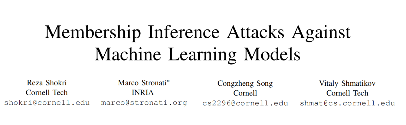 成员推断攻击：Membership Inference Attacks Again Machine Learning Models_寻一泽杨洲的博客-CSDN博客