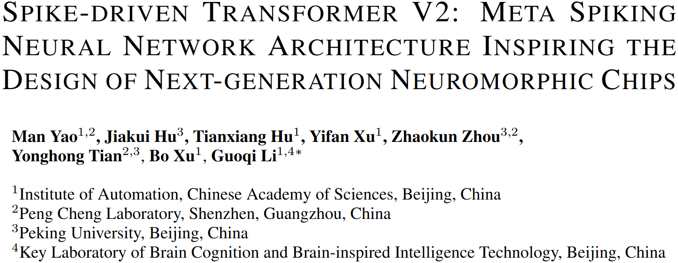 ICLR 2024 - Spike-driven Transformer V2 - Meta Spiking Neural Network Architecture Inspiring the ...
