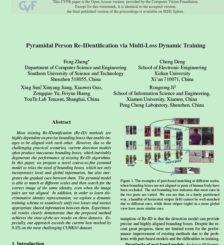 【ReID】Pyramidal Person Re-IDentification via Multi-Loss Dynamic ...