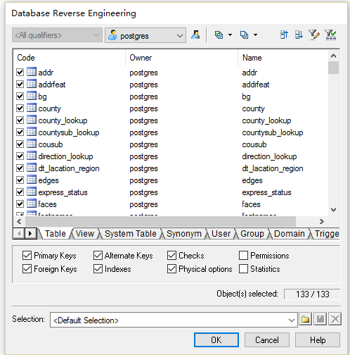 Powerdesigner+PostgreSQL反向工程生成ER图_pgsql生成ea-CSDN博客