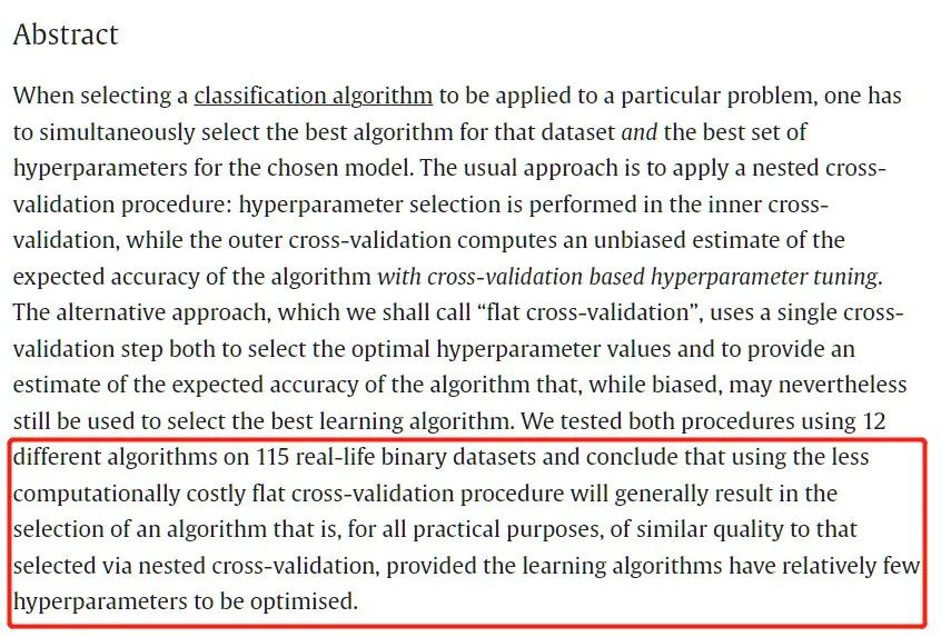 嵌套交叉验证(Nested CV)-CSDN博客