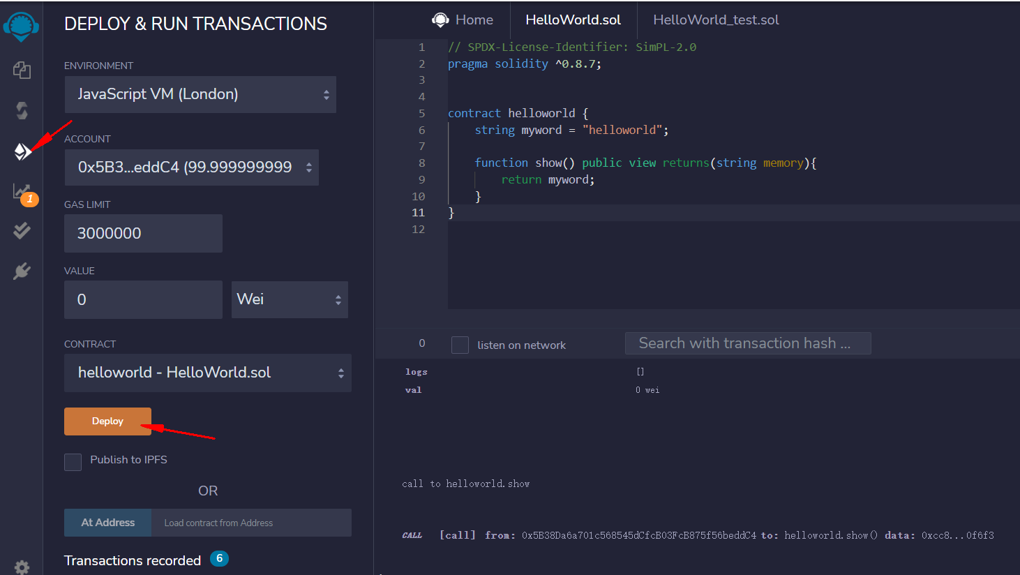 【智能合约】新版Remix编写实现第一个HelloWorld_remix网页 helloworld代码-CSDN博客