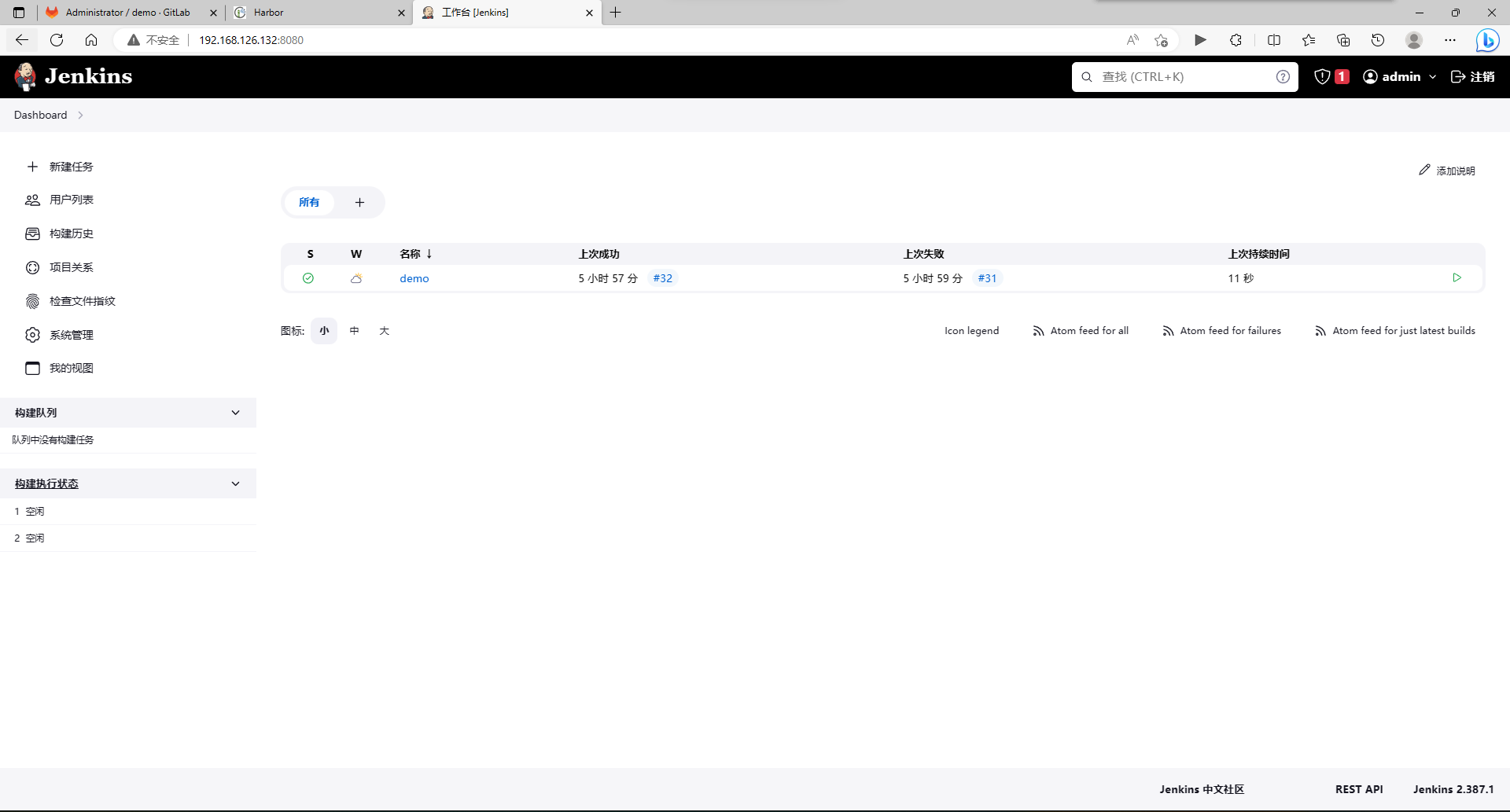 Docker+jenkins+Harbor+gitlab自动部署最简单的SpringBoot项目_springboot harbor-CSDN博客