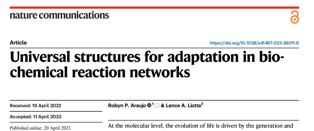 学术速运|在生化反应网络中进行适应的通用结构_biochemical reaction networks-CSDN博客