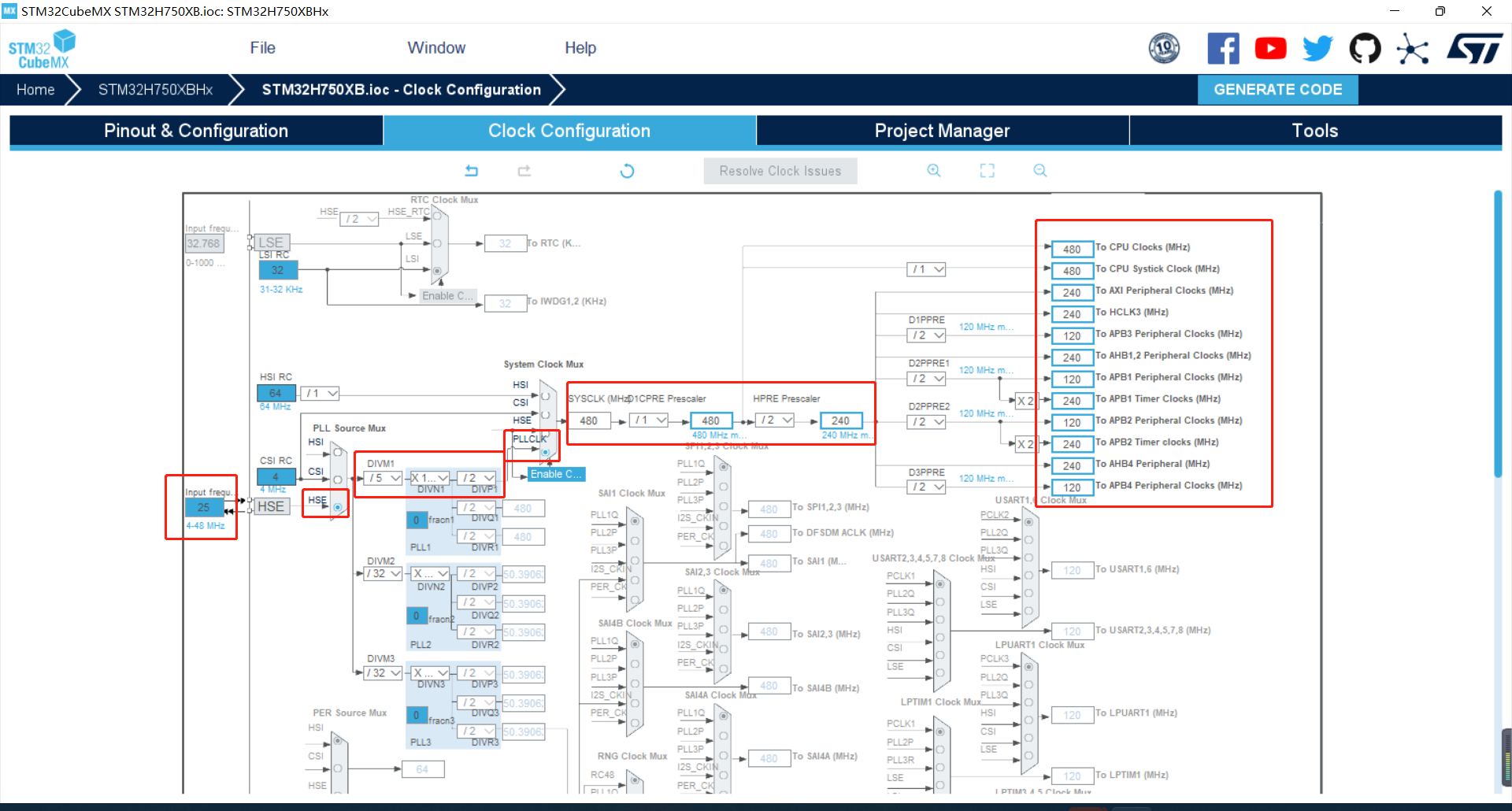 【STM32专题 时钟配置 (基于STM32H750XB)】_h750 rev.y-CSDN博客