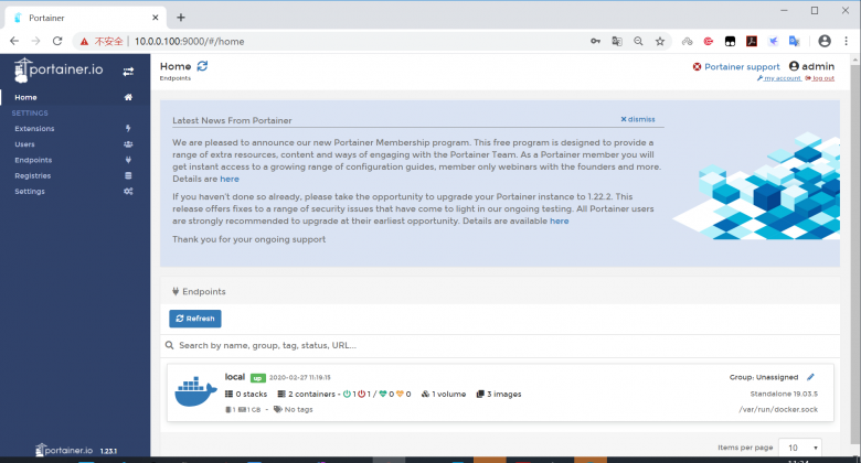 Docker Visual Graphics Tool Portainer - programador clic