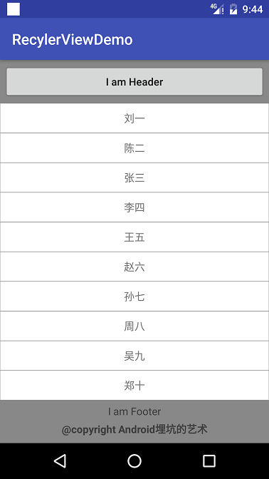 RecyclerView从入门到入神—为RecyclerView添加HeaderView, FooterView和EmptyView（二）_recyclerview 添加headview-CSDN博客