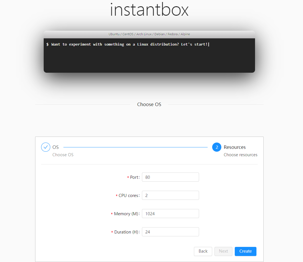 使用 Docker 部署 instantbox 轻量级 Linux 系统