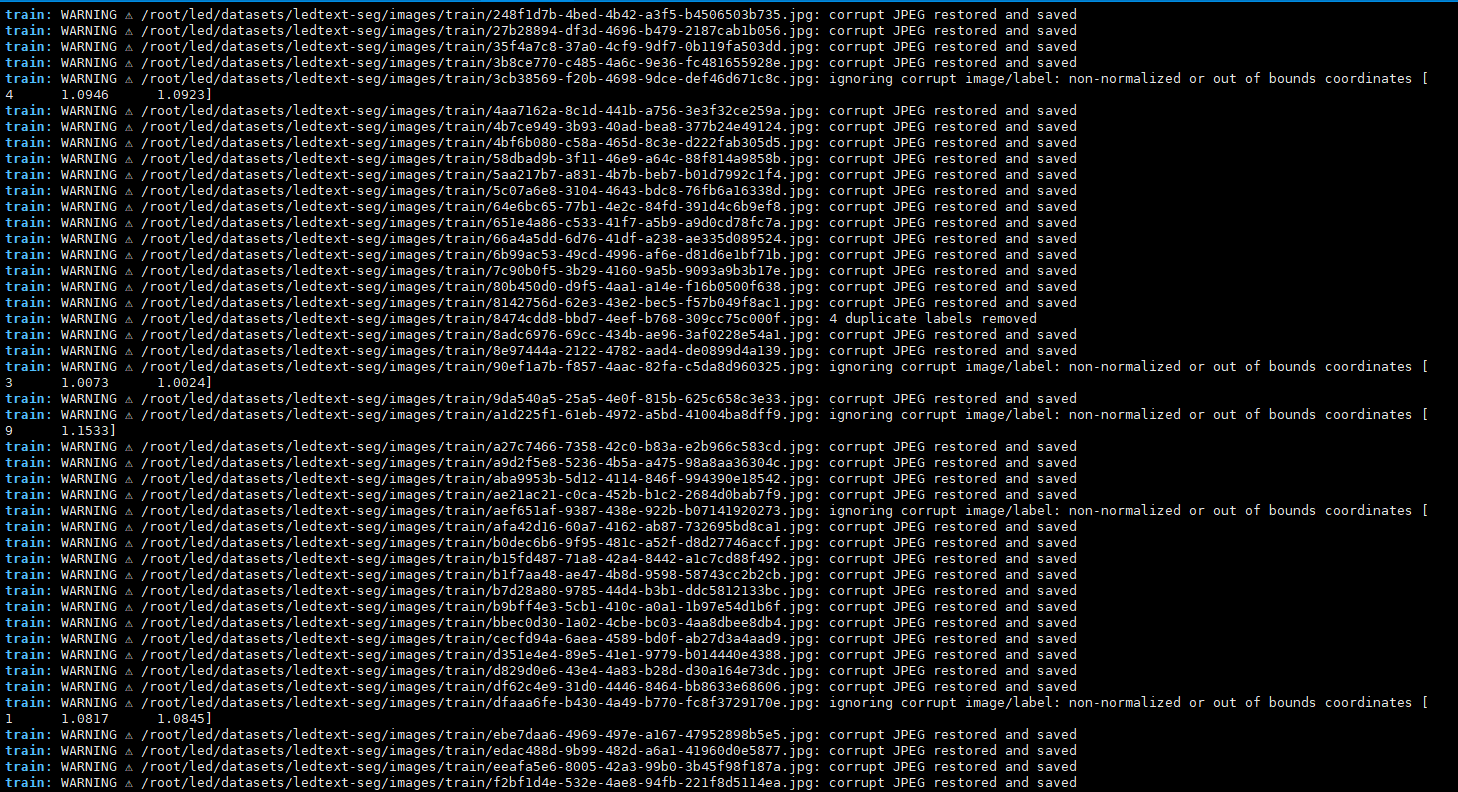 YOLO系列模型训练日志【WARNING】 corrupt JPEG restored and saved/ignoring corrupt image/label:-CSDN博客