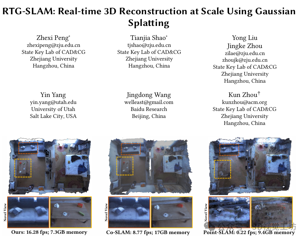 SIGGRAPH'2024 | RTG-SLAM：基于3DGS的大尺度场景实时三维重建-CSDN博客