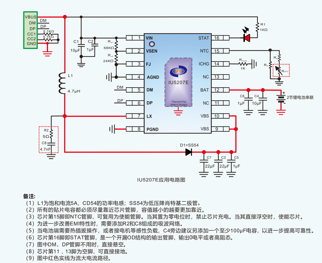 IU5207支持20W快充的2节串联锂电池升压充电芯片EQA-16集成30V-CSDN博客