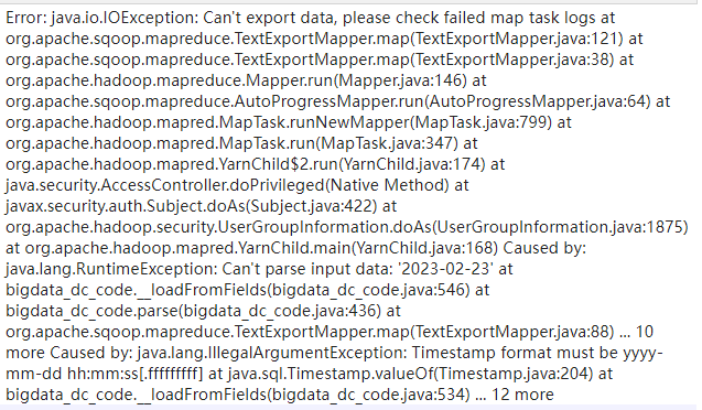 Sqoop抽取hive数据到oraclehive 导入oracle Timestamp Format Must Be Yyyy Mm Dd