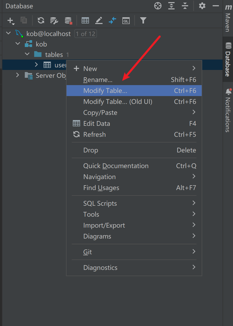 Idea中操作数据库设置列的主键、唯一、非空、递增等属性_idea的modify table-CSDN博客
