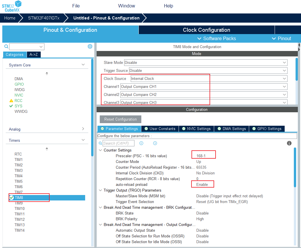 STM32F407xx系列HAL库配置定时器及PWM输出和输入捕获_htim8-CSDN博客