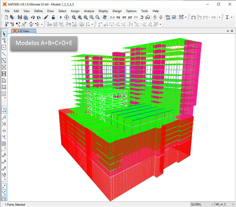 【sap2000】部分模型通过.s2k文件合并模型generating a global model through partial models by .s2k text file-CSDN博客