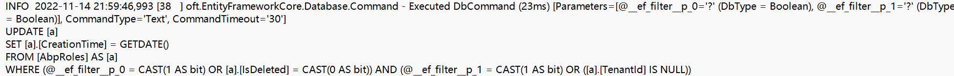 ABP .NET6 使用 EF Core 7 ExecuteUpdate实现批量更新并监测生成的SQL_efcore executeupdate-CSDN博客