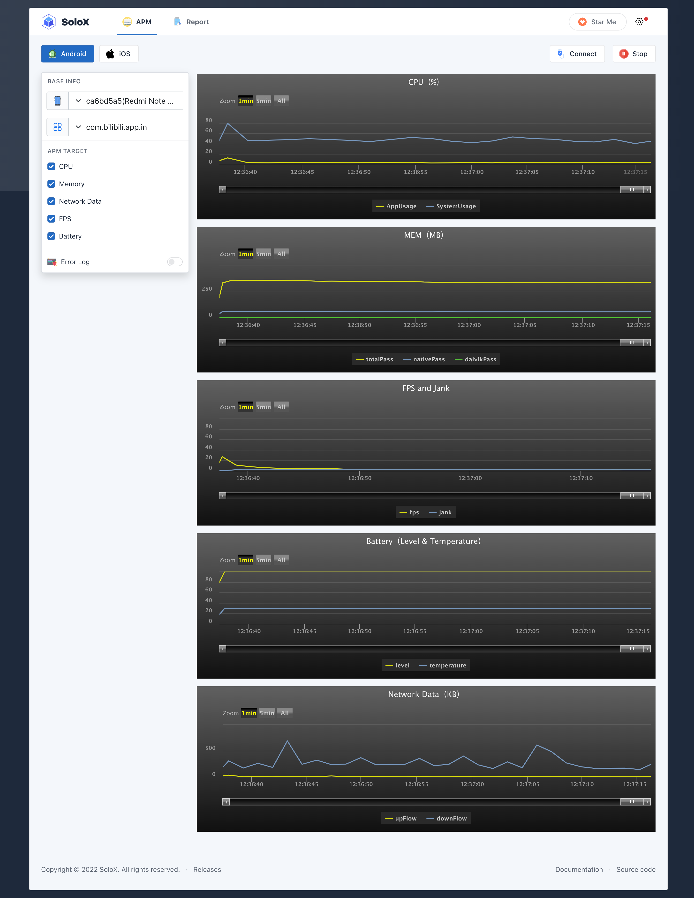 推荐一款仿Perfdog免费的Android/iOS性能测试工具-SoloX_类似perfdog的软件_RK-7的博客-CSDN博客