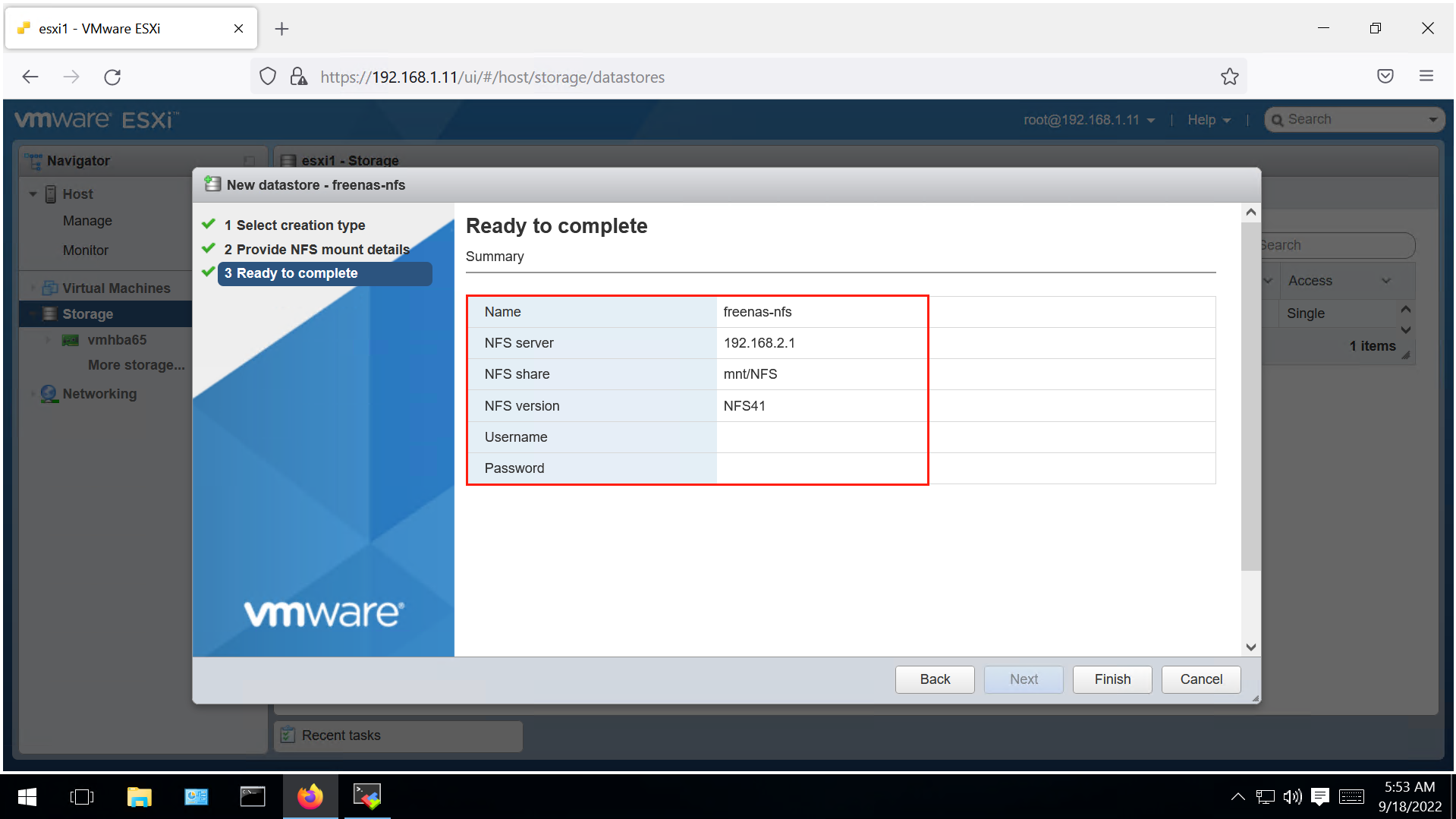 【VMware vSphere】搭建属于自己的 vSphere 实验环境（5）—— 使用Host Client配置ESXi_esxi host ...
