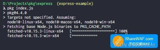 NodeJS项目打包成可执行文件_nodejs 打包-CSDN博客