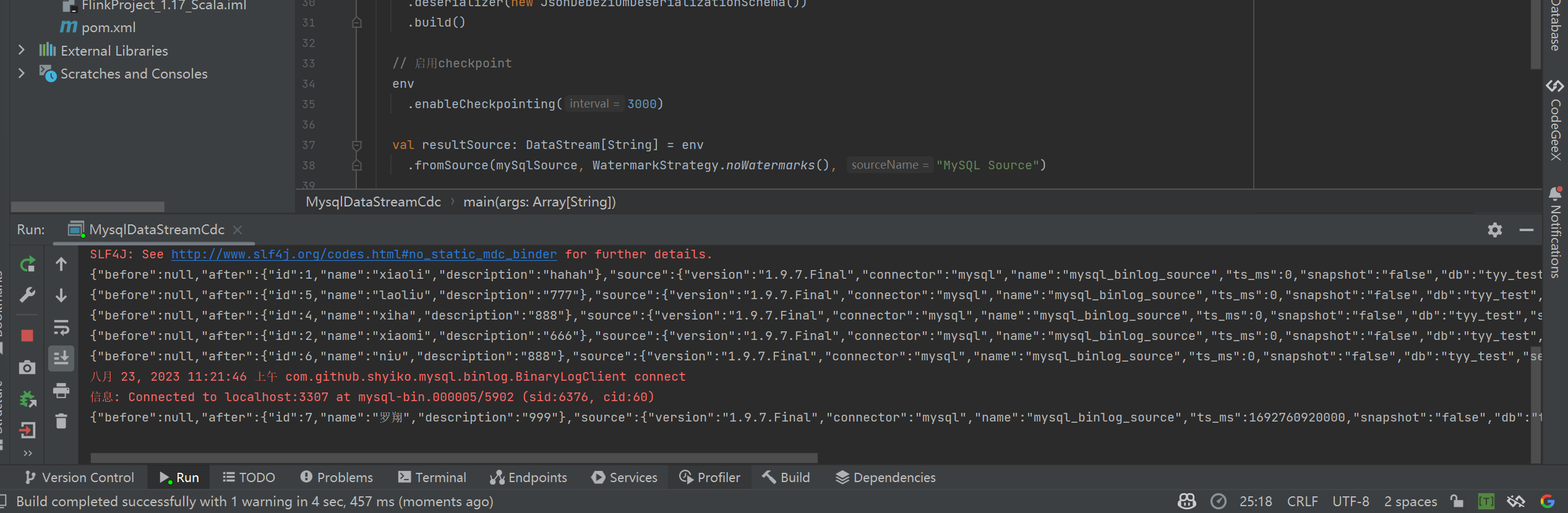 Flink1.17 Scala/Java MySQL CDC案例_flink1.17 cdc-CSDN博客